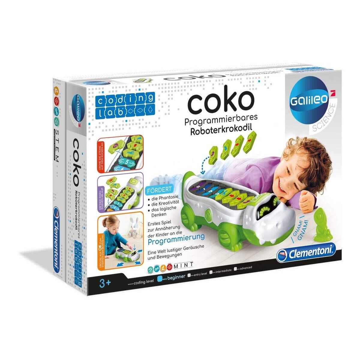 Clementoni Galileo Coding Lab Coco programmierbares Roboter-Krokodil – Die Wunschkiste